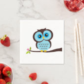 Cute Blue Owl Paper Napkins | Zazzle