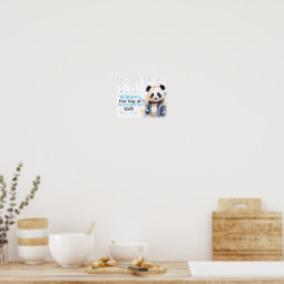 Cute Blue Panda First Day of School Chalkboard Poster | Zazzle