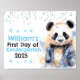 Cute Blue Panda First Day of School Chalkboard Poster | Zazzle