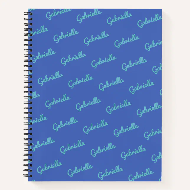 Cute Blue Personalized Script Name Sketchbook Notebook | Zazzle