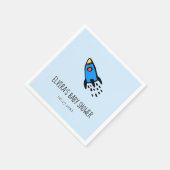 Cute blue rocket baby boy Baby shower Napkins | Zazzle