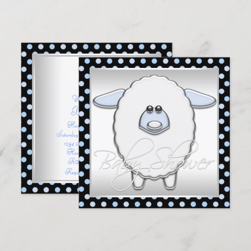 Cute Blue Sheep Baby Shower Invitation | Zazzle