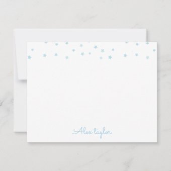 Cute blue stars kids Personalized Stationery Note Card | Zazzle