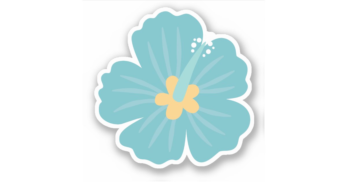 Cute Blue Tropical Flower Sticker | Zazzle