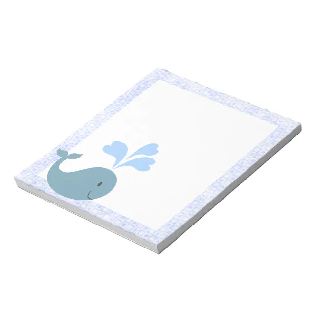 Cute Blue Whale Design Notepad | Zazzle