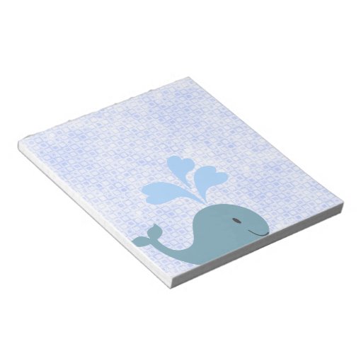 Cute Blue Whale Graphic Notepad | Zazzle