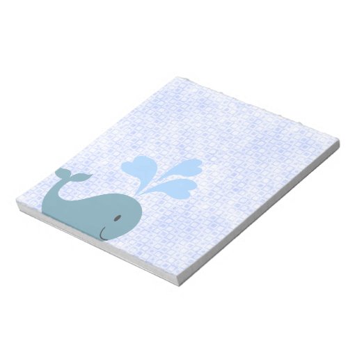 Cute Blue Whale Graphic Notepad | Zazzle