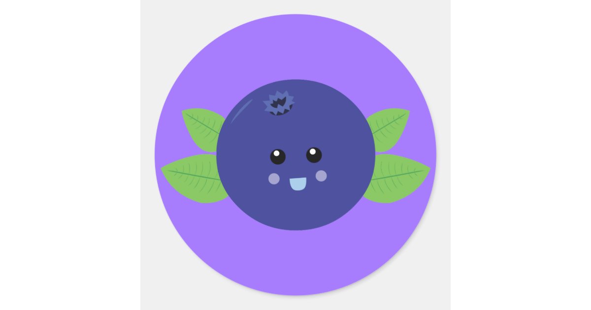 Cute Blueberry Classic Round Sticker | Zazzle