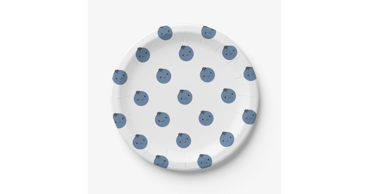 Cute Blueberry Paper Plates | Zazzle