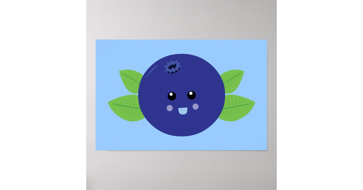 Cute Blueberry Poster | Zazzle