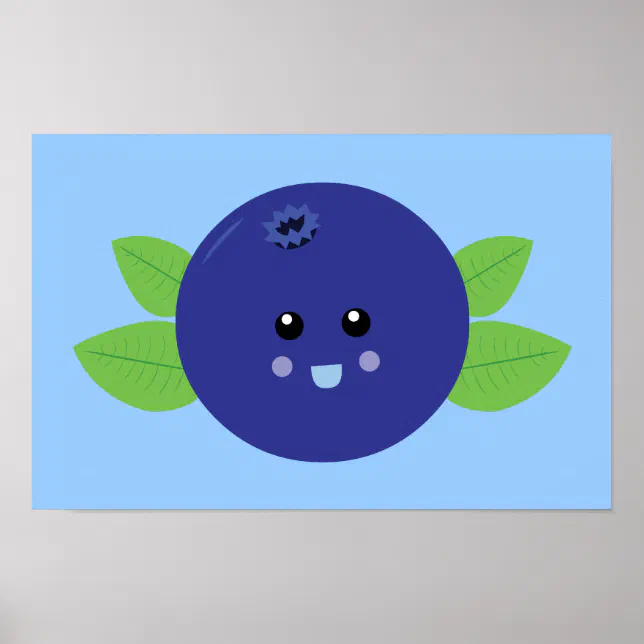 Cute Blueberry Poster | Zazzle