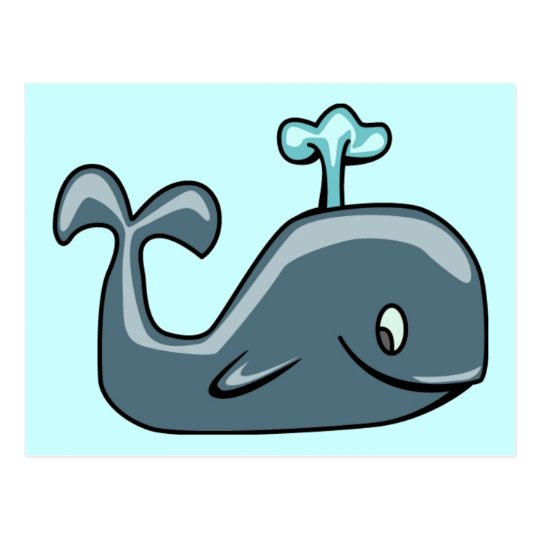 CUTE BLUEISH GREY GRAY WHALE CARTOON ANIMAL SEALI POSTCARD | Zazzle.com