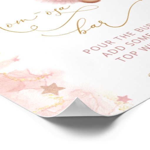 Cute Blush Pink Teddy Bear Balloons Mom-osa Bar Poster | Zazzle