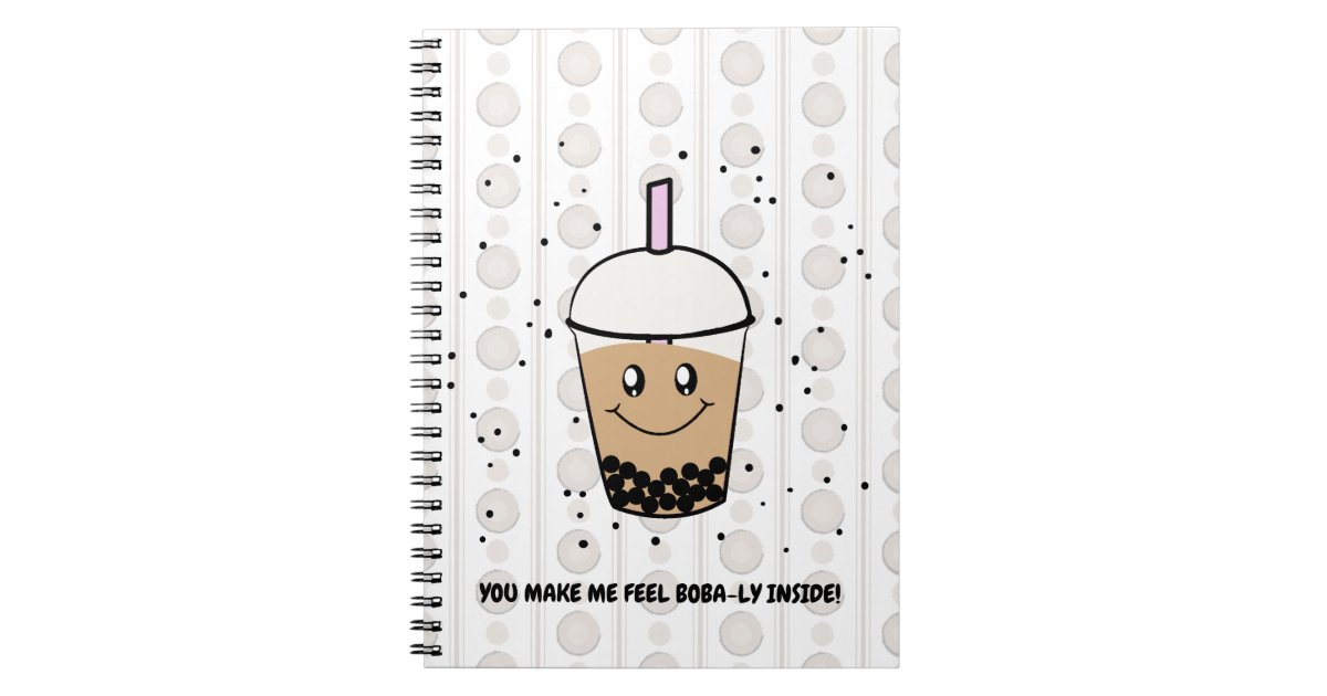 Cute Boba Bubble Tea Pun Spiral Photo Notebook | Zazzle