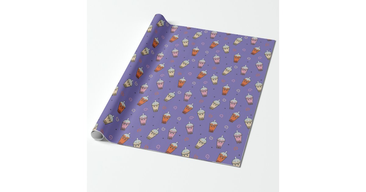 Cute Boba Bubble Tea Wrapping Paper | Zazzle