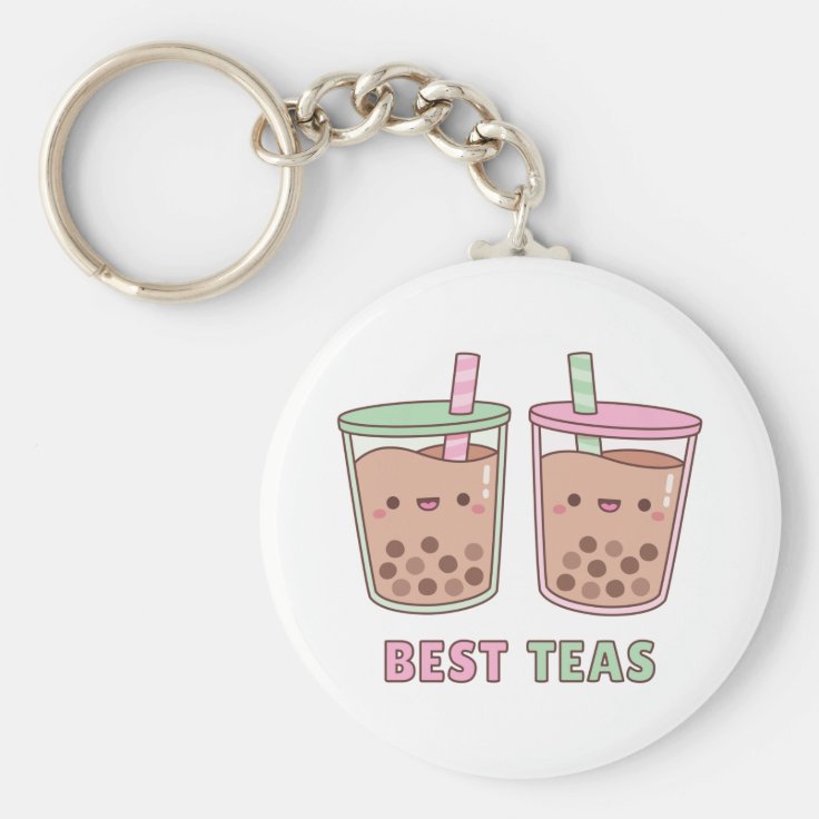 Cute Boba Tea, Best Teas Pun, Bestie keychain | Zazzle