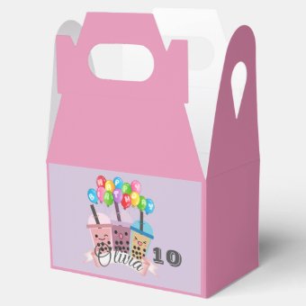 Cute Boba Tea Birthday Party Favor Box | Zazzle