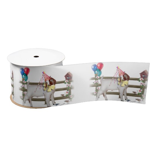 Cute Boer Goat Birthday Party Ribbon | Zazzle.com