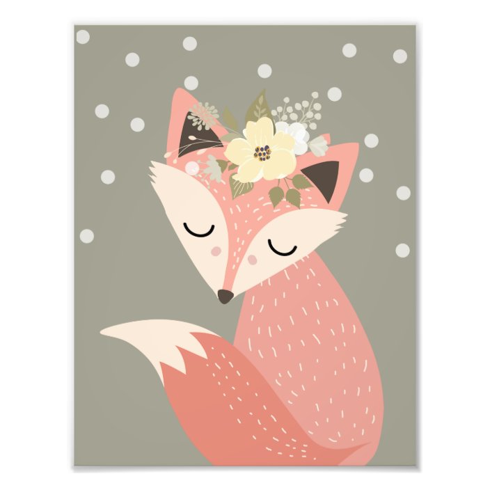 Cute Boho Fox Nursery Decor Artwork Poster | Zazzle