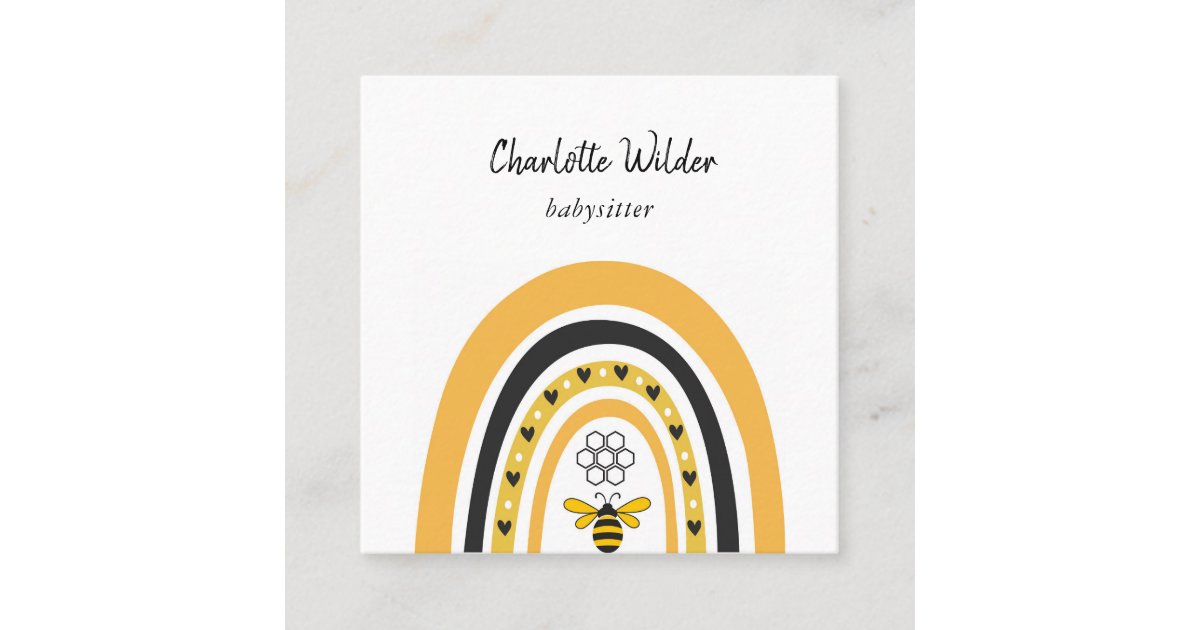 Cute Boho Rainbow Babysitter Business Card | Zazzle