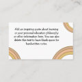 Cute Boho Rainbows Tutor Teacher Business Card | Zazzle