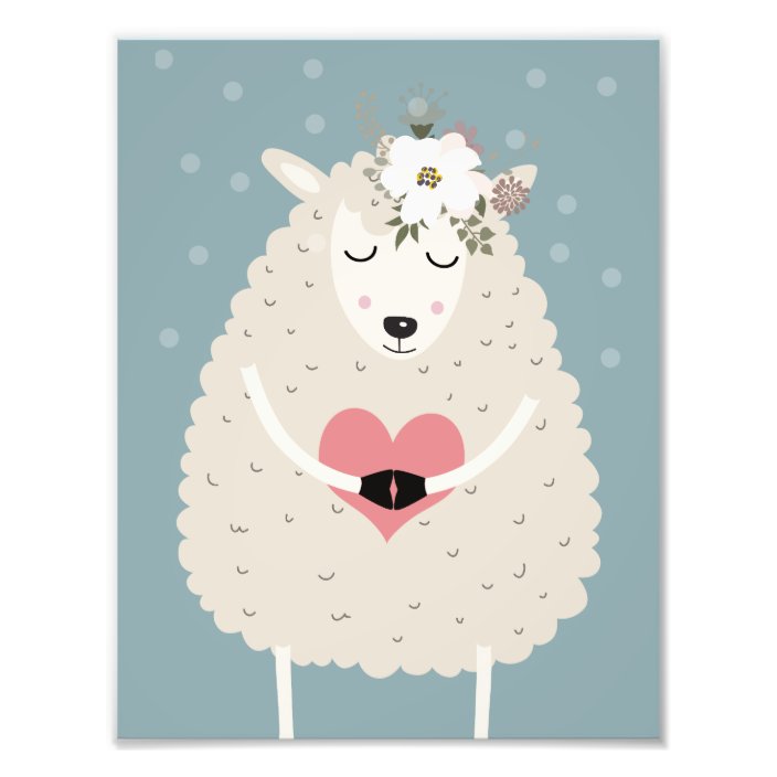 Cute Boho Sheep Nursery Decor Artwork Poster | Zazzle.com