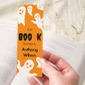 Cute Boo Halloween Ghosts Orange Bookmarks | Zazzle