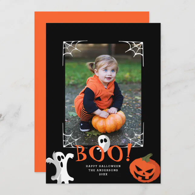 Cute Boo! Halloween Photo Holiday Card | Zazzle