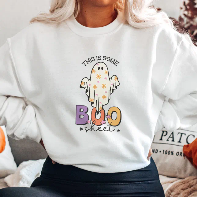 Cute BOO SHEET Halloween Sweatshirt | Zazzle