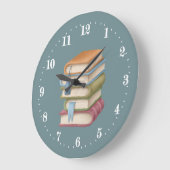 cute book nook decor Large Clock | Zazzle