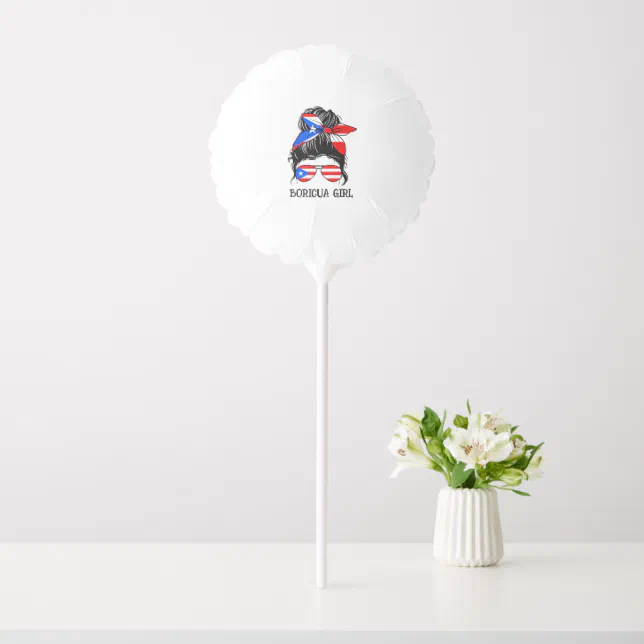 Cute Boricua Girl Puerto Rico Flag Balloon | Zazzle