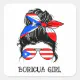 Cute Boricua Girl Puerto Rico Flag Square Sticker | Zazzle