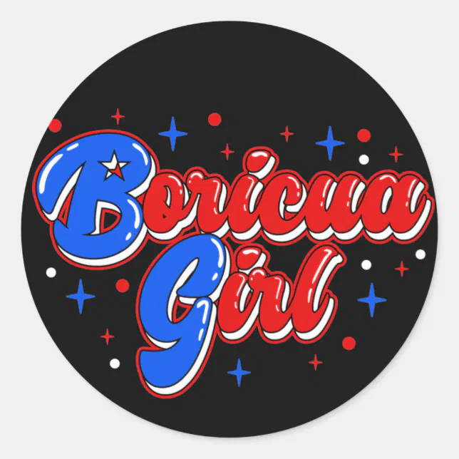 Cute Boricua Girl Puerto Rico Glitter Sticker | Zazzle