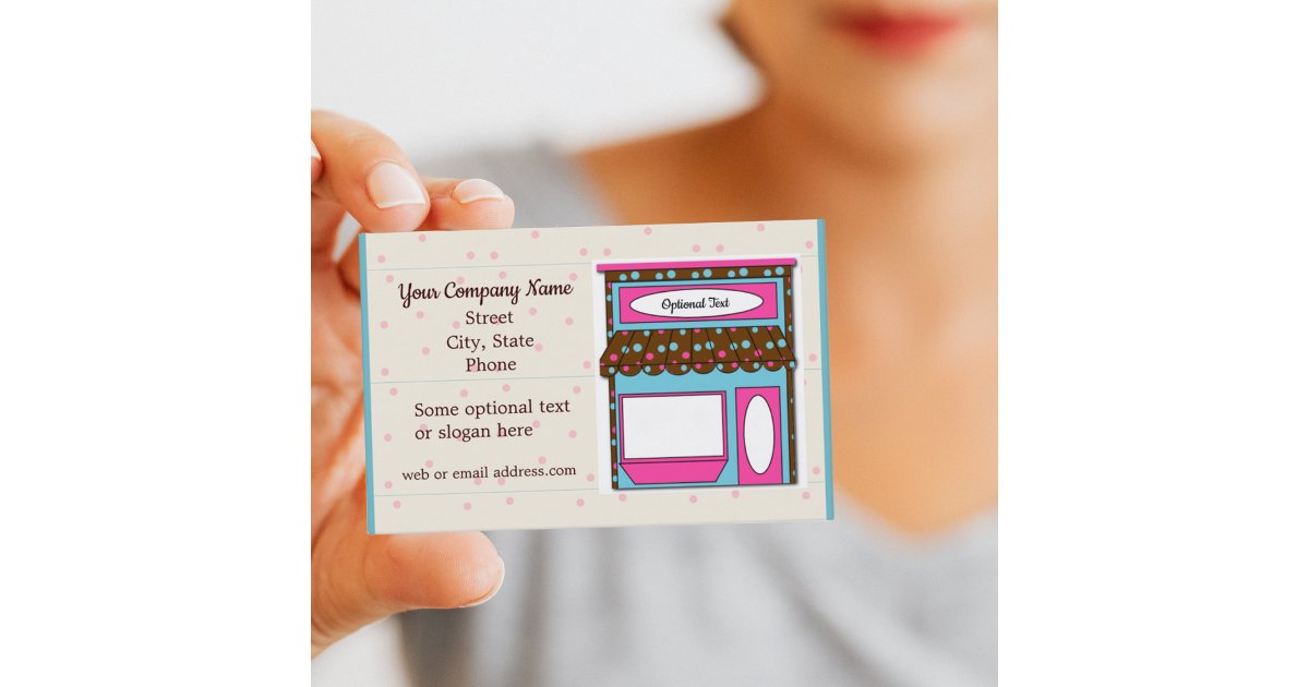 Cute Boutique Storefront Business Card | Zazzle
