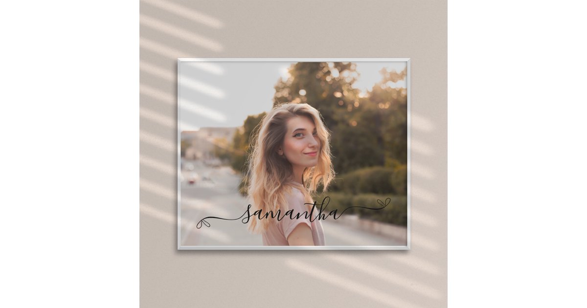 Cute Bow Signature Name Poster | Zazzle