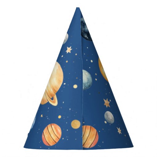 Cute Boy Astronaut Space Blue Birthday Party Hat | Zazzle