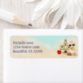 Cute Boy Beach Baby and Sandcastle Address Label | Zazzle