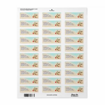 Cute Boy Beach Baby and Sandcastle Address Label | Zazzle