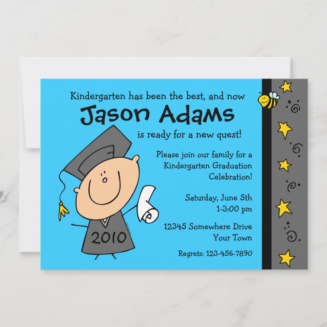 Cute Boy Custom Graduation Invitations | Zazzle