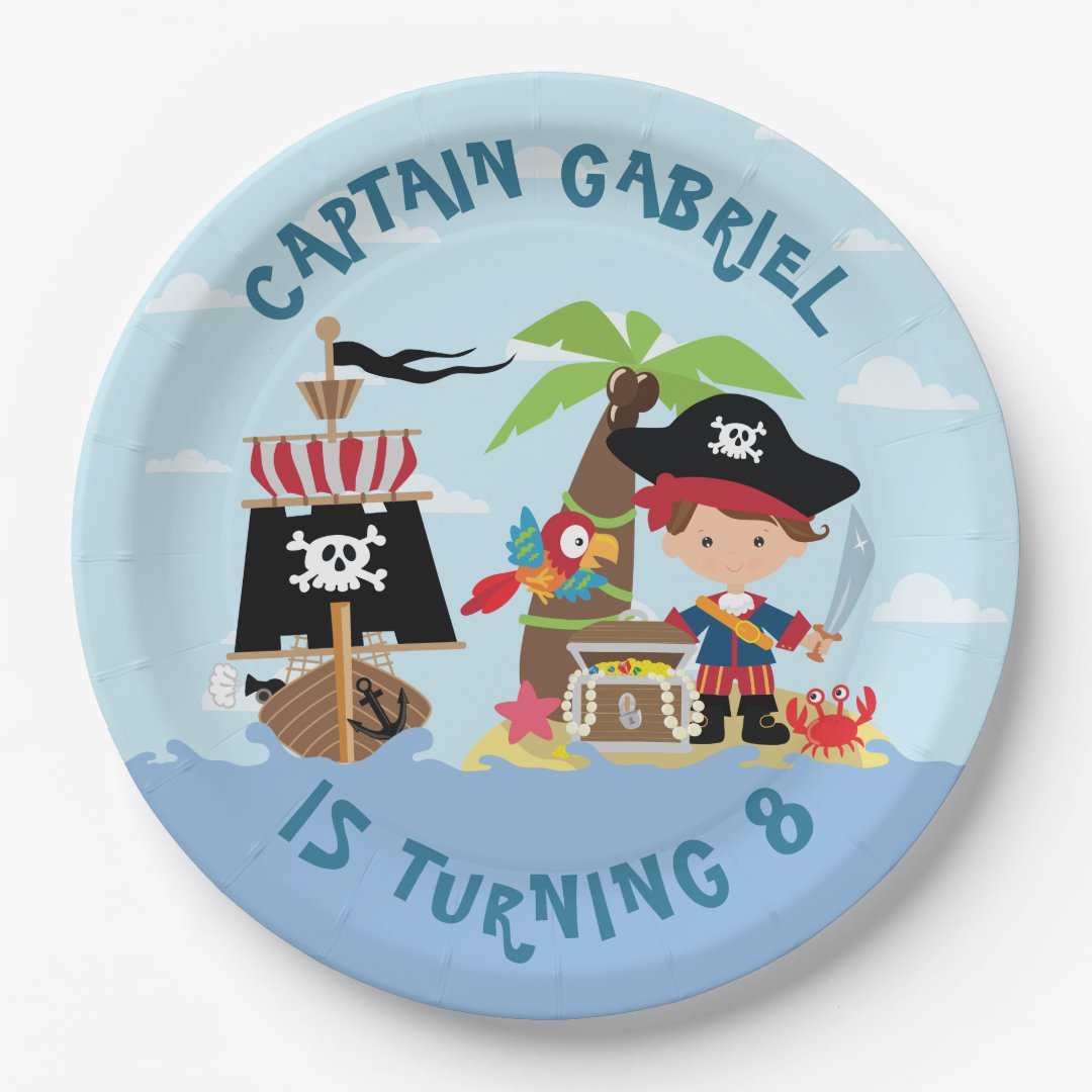 Cute Boy Pirate Party Paper Plate | Zazzle