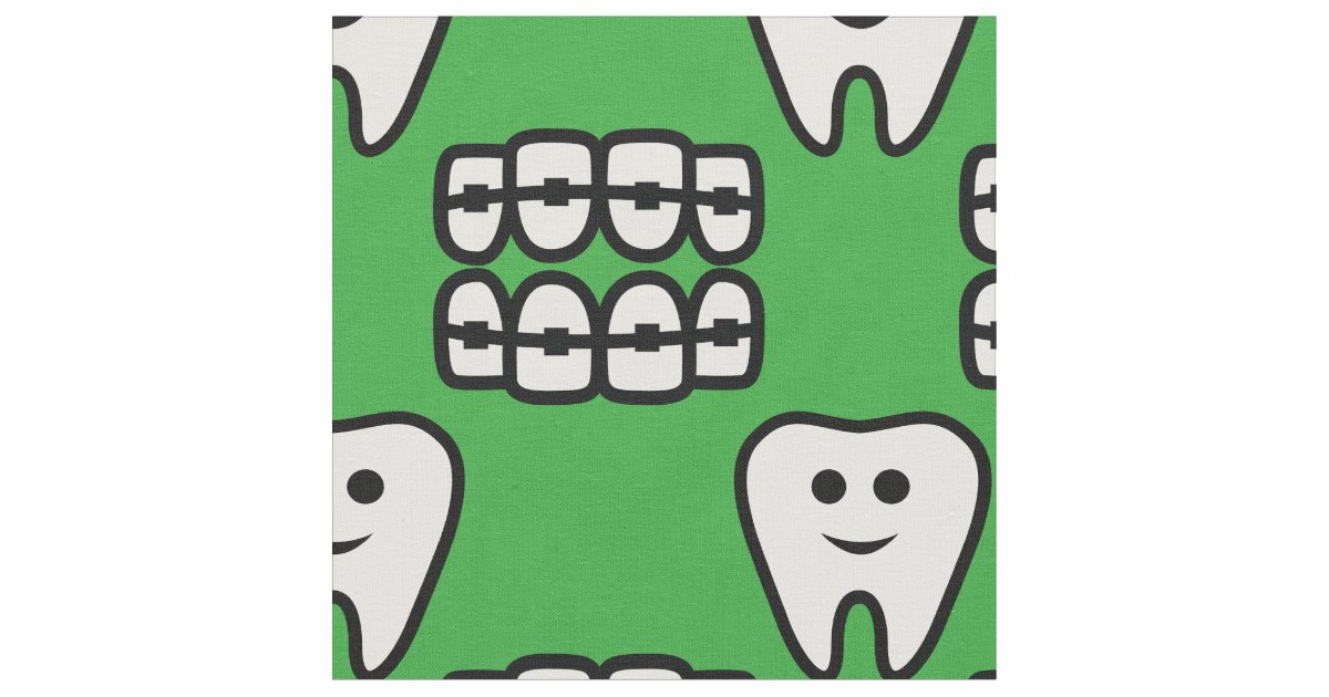 Cute Braces Pattern Fabric | Zazzle