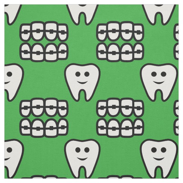 Cute Dental Pattern Fabric | Zazzle
