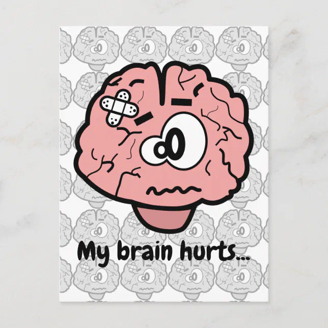 Cute Brain Injury Psychology Neurology Cartoon Postcard | Zazzle
