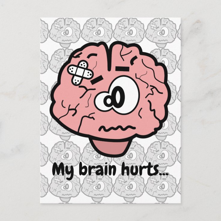 Cute Brain Injury Psychology Neurology Cartoon Postcard | Zazzle