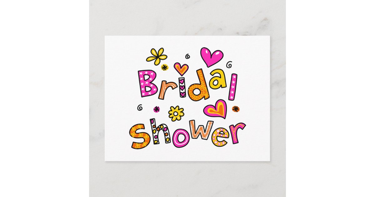 Cute Bridal Shower Greeting Text Expression Invitation Postcard | Zazzle