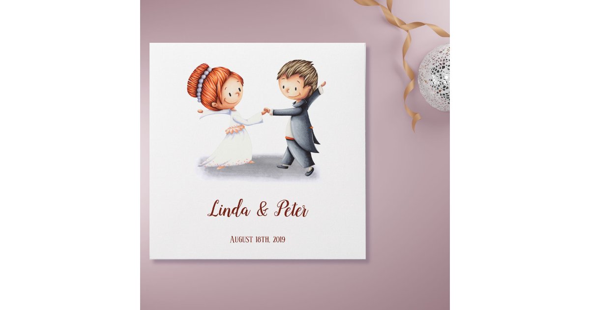 Cute Bride Groom Wedding CD Music Favor Envelope | Zazzle