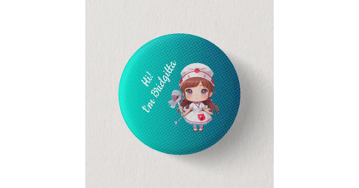 Cute Bridge Nurse Badge Button | Zazzle
