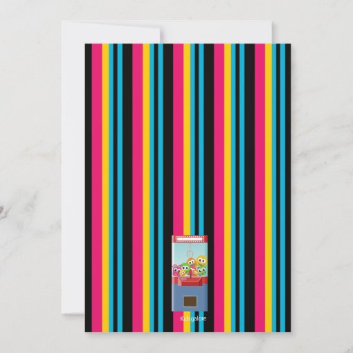 Cute, Bright, and Striped Girls Arcade Invitation | Zazzle