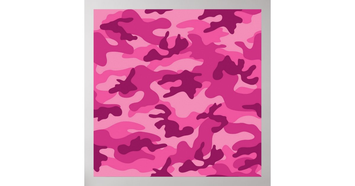 Cute Bright Pink Camo, Camouflage Poster | Zazzle