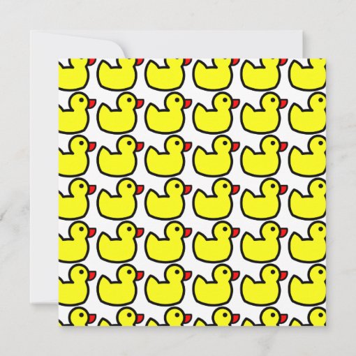 Cute Bright Yellow Rubber Ducky Pattern Invitation | Zazzle